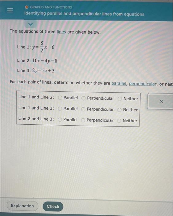 Solved The equations of three lines are given below. Line 1: | Chegg.com
