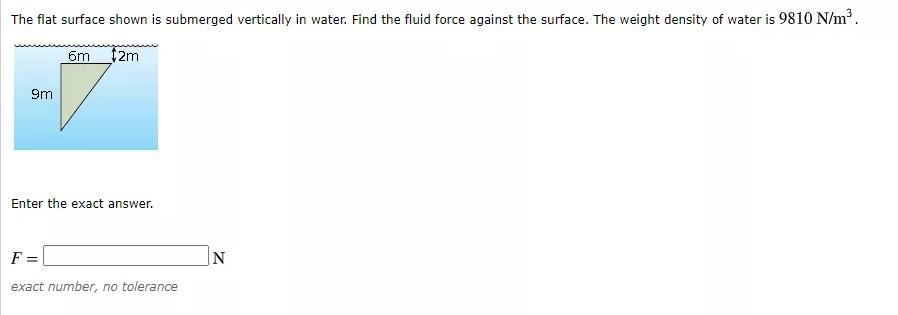 Solved The flat surface shown is submerged vertically in | Chegg.com