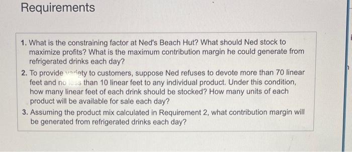 Solved Each morning, Ned Root stocks the dcink cese at Nedy | Chegg.com