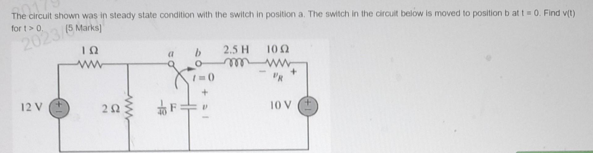 Solved The circuit shown was in steady state condition with | Chegg.com