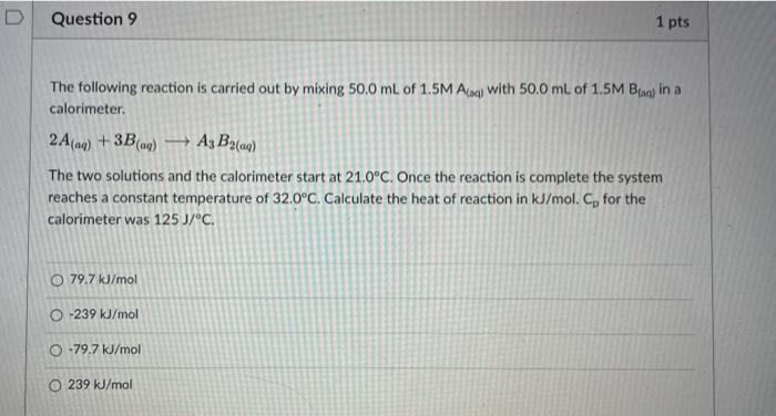 Solved Question 7 1 pts Using the heat of formation table | Chegg.com