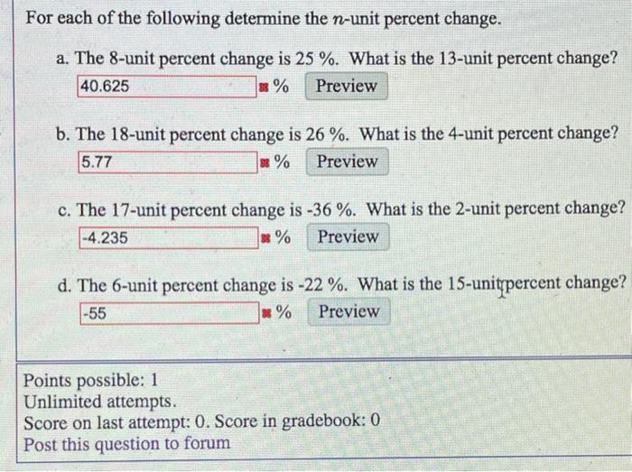 Solved For each of the following determine the n-unit | Chegg.com