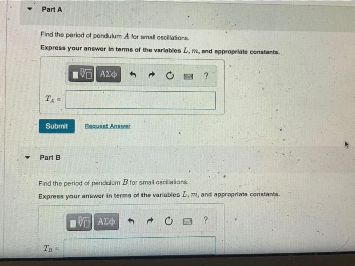 Solved Two pendulums have the same dimensions (length L) and | Chegg.com