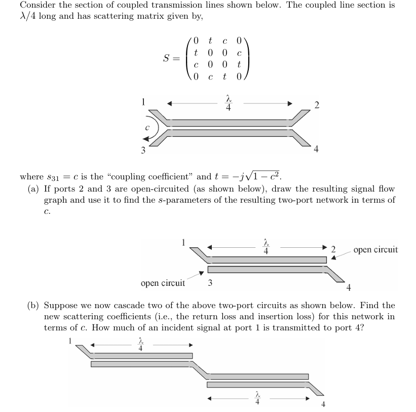 Consider the section of coupled transmission lines | Chegg.com
