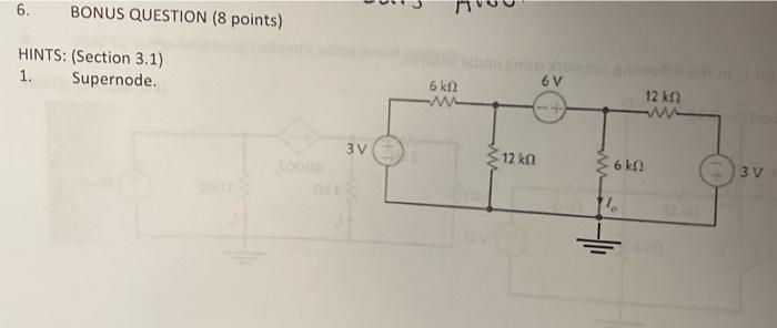 Solved 6. BONUS QUESTION (8 points) HINTS: (Section 3.1) 1. | Chegg.com