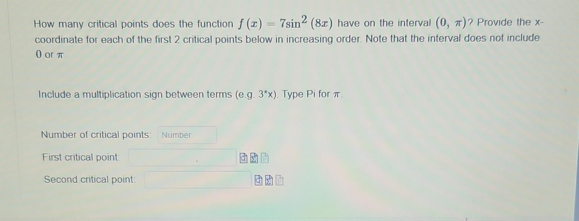 Solved How many critical points does the function | Chegg.com