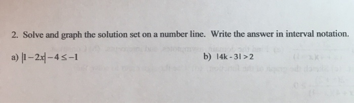 Solved 2. Solve and graph the solution set on a number line. | Chegg.com
