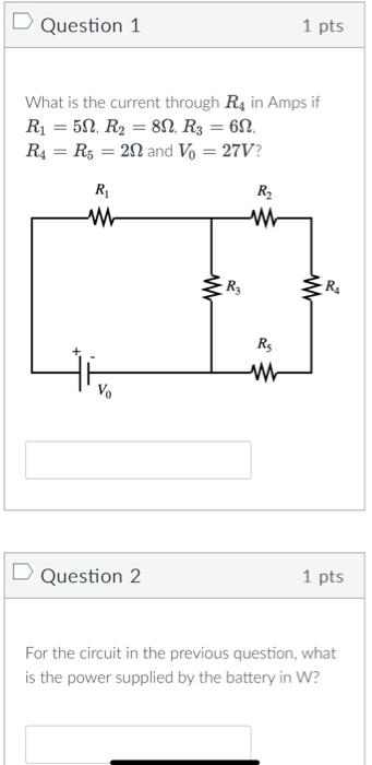 Solved What is the current through R4 in Amps if | Chegg.com
