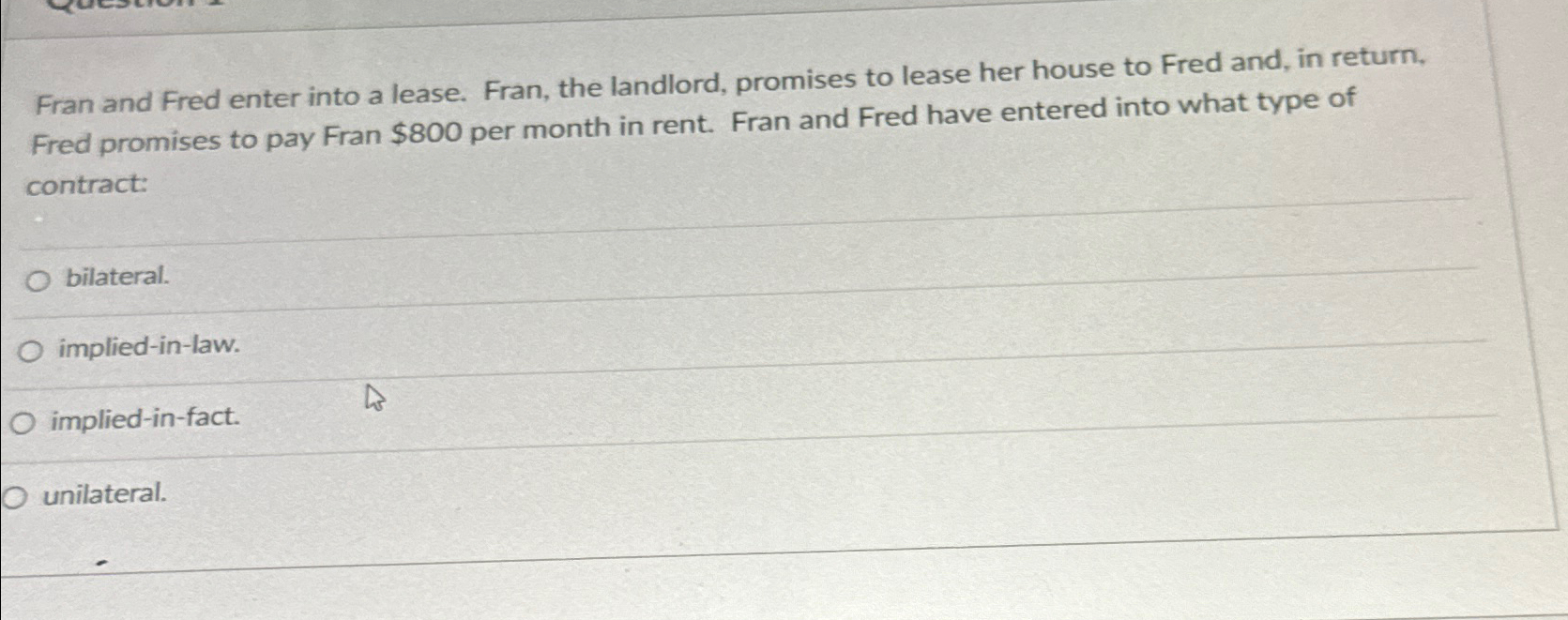 Solved Fran and Fred enter into a lease. Fran, the landlord, | Chegg.com
