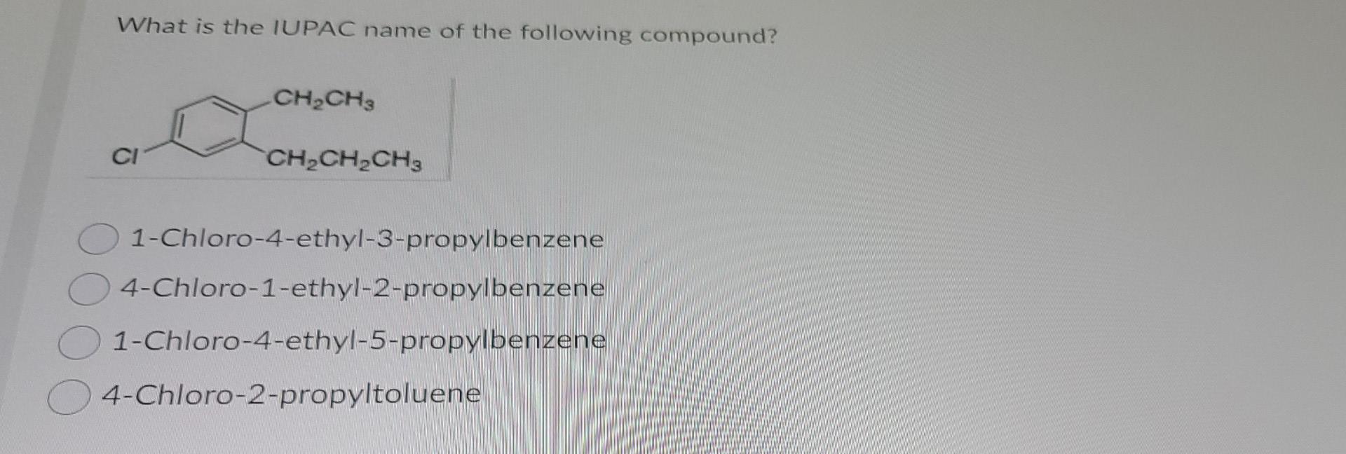 Solved What is the IUPAC name of the following compound? | Chegg.com