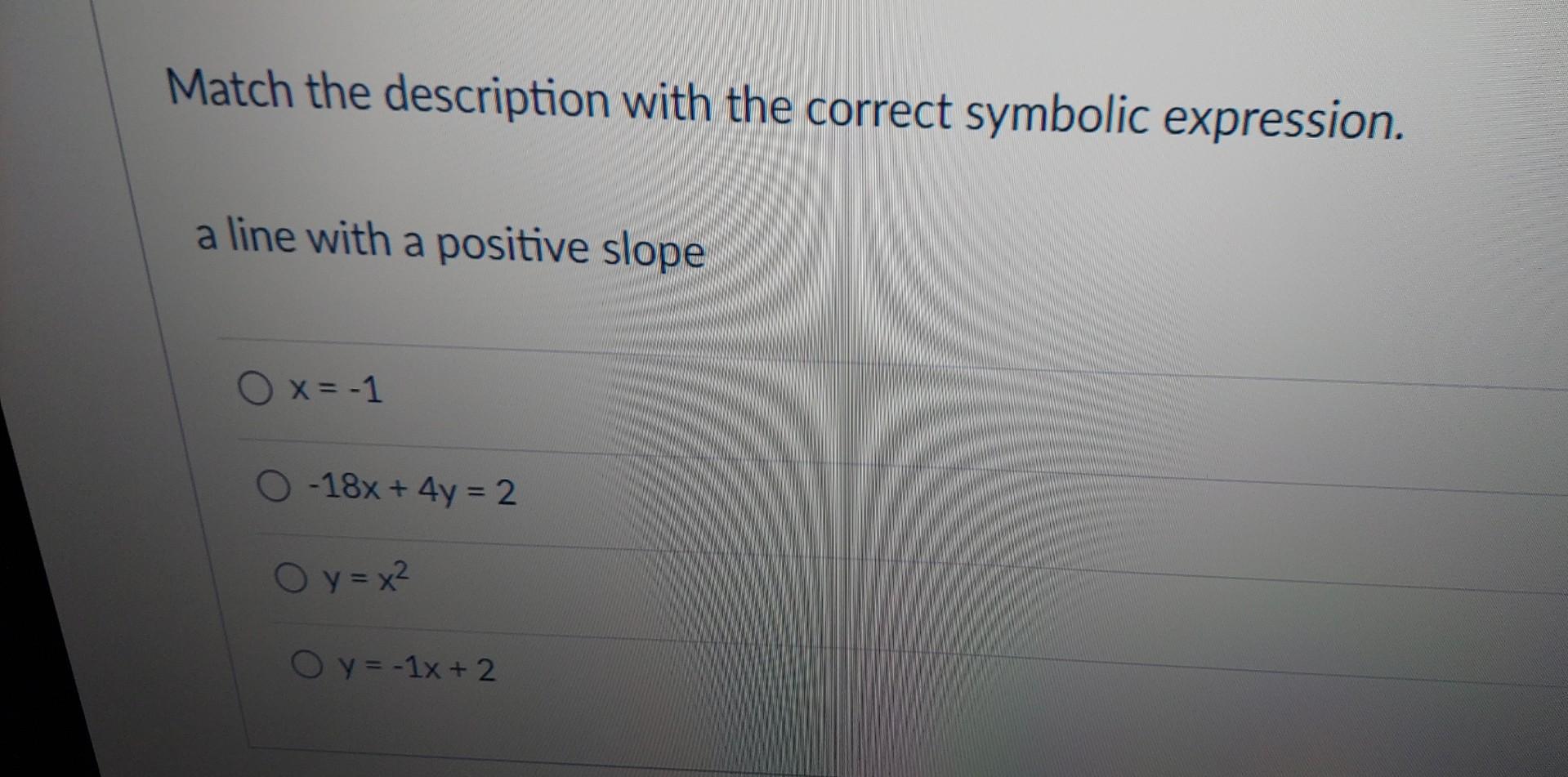 Solved Match the description with the correct symbolic | Chegg.com