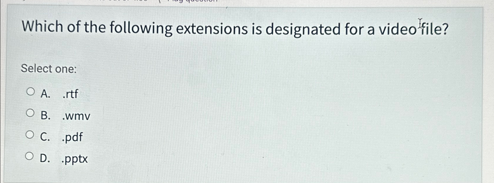 Solved Which of the following extensions is designated for a | Chegg.com