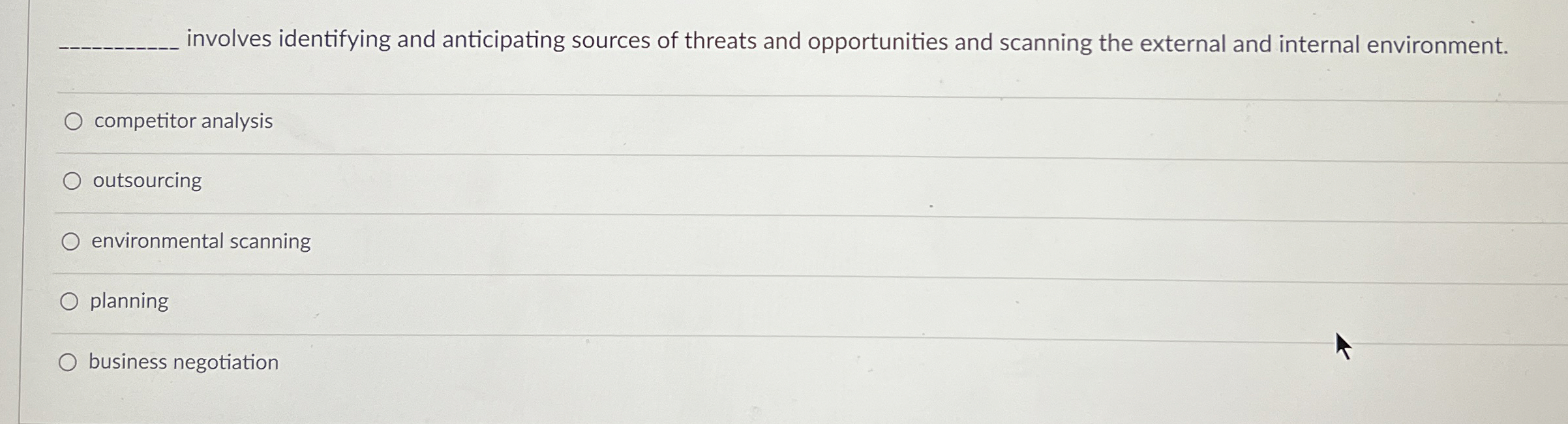 Solved ﻿involves identifying and anticipating sources of | Chegg.com