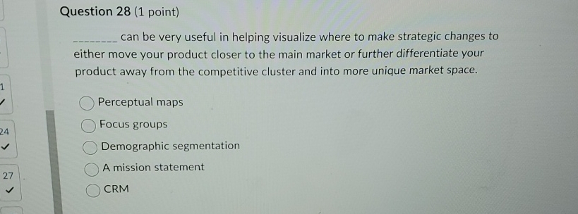 Solved Question 28 (1 ﻿point)can be very useful in helping | Chegg.com