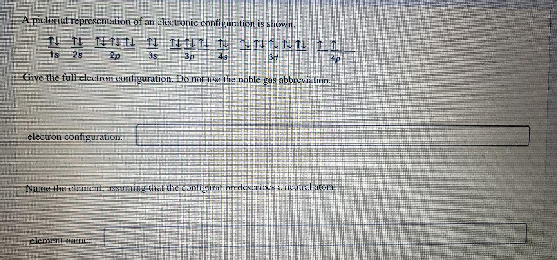 Solved A pictorial representation of an electronic | Chegg.com