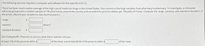 The following exercise requires a computer and | Chegg.com