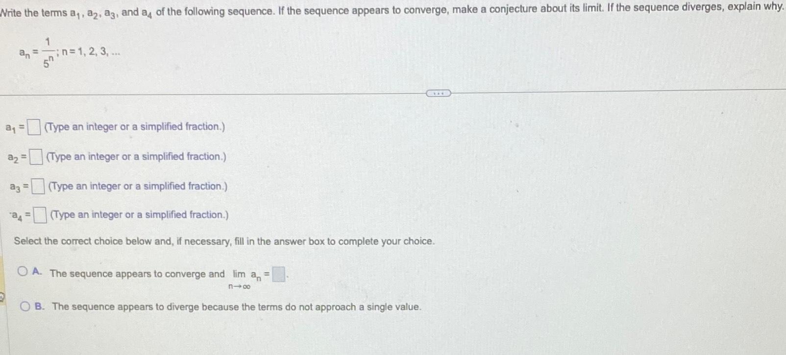 Solved Write the terms a1,a2,a3, ﻿and a4 ﻿of the following | Chegg.com