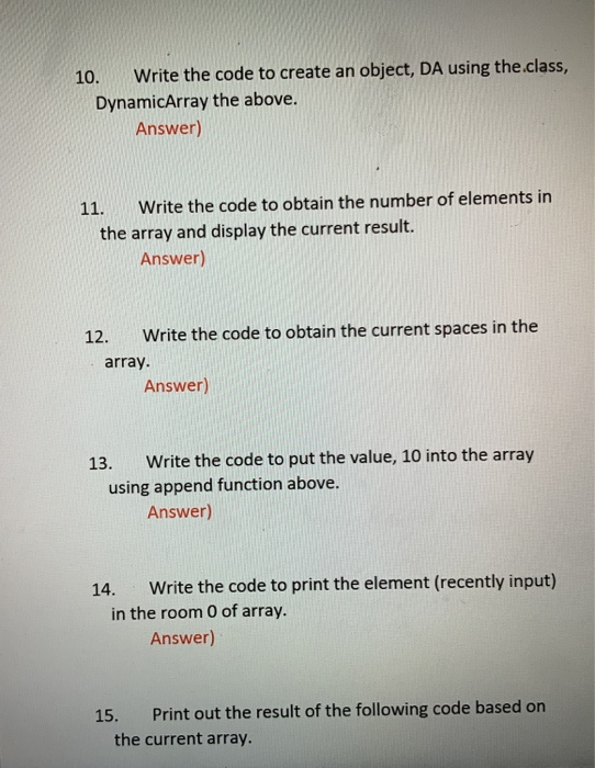 1. Write a simple code for each question. a) An ( ) | Chegg.com