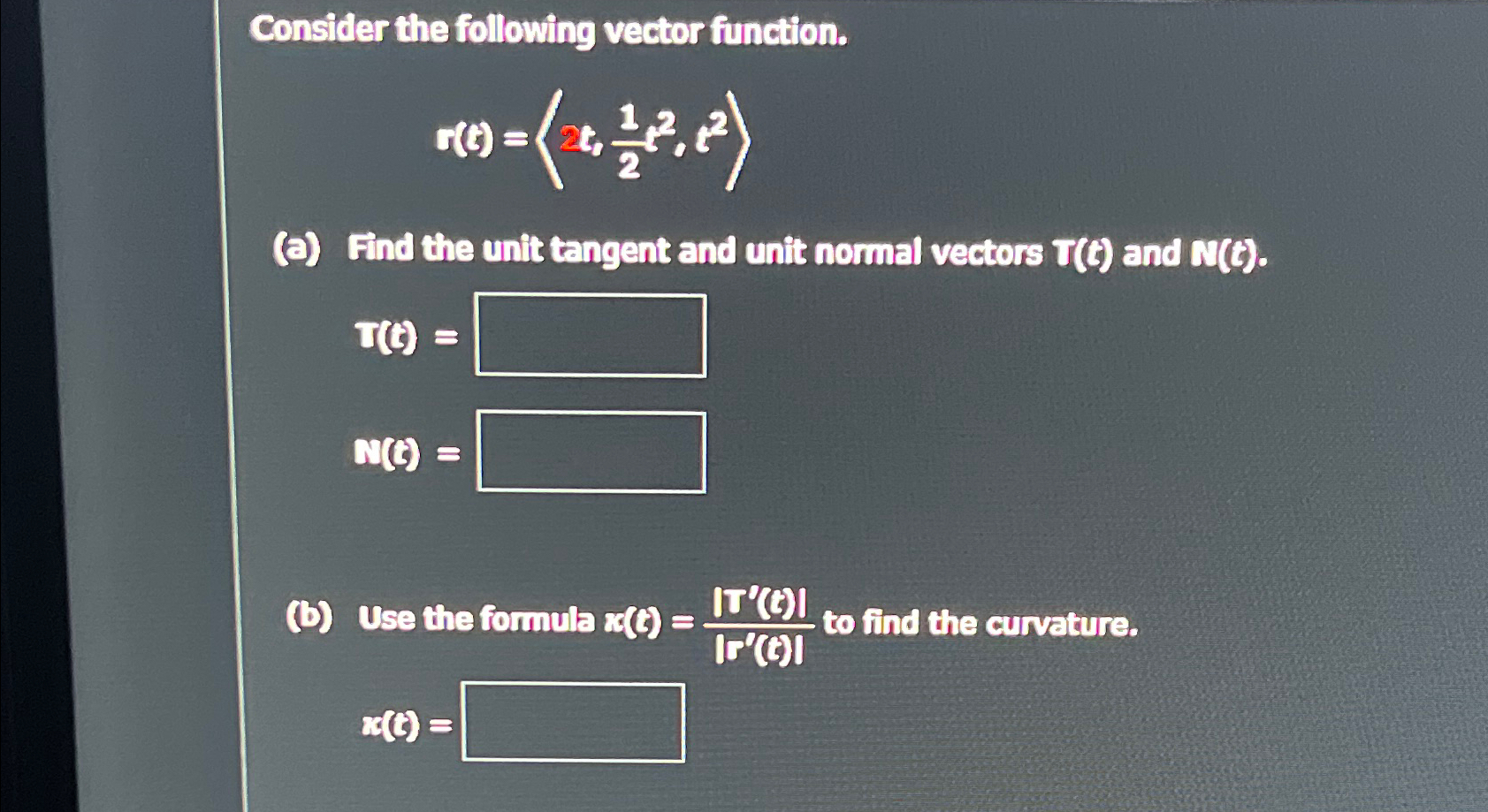 Solved Consider the following vector | Chegg.com