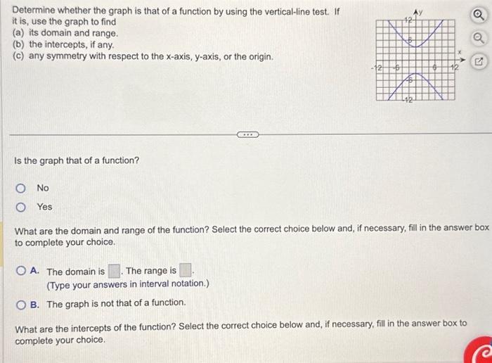 Solved Determine whether the graph is that of a function by | Chegg.com