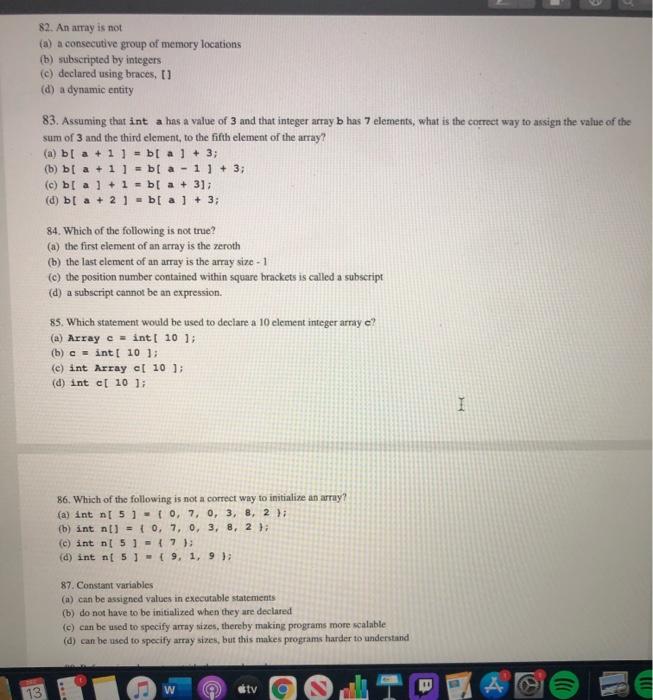 Solved of an array of values, the array must be sorted. 95. | Chegg.com