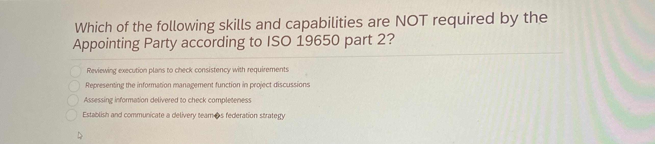 Solved Which of the following skills and capabilities are | Chegg.com