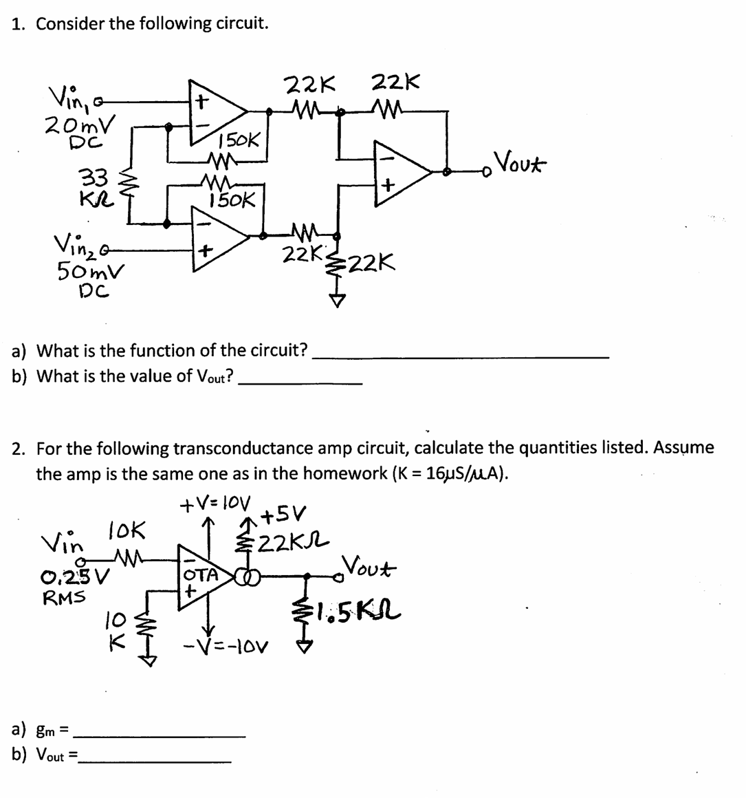Consider the circuit below, assuming an ideal op-amp. | Chegg.com