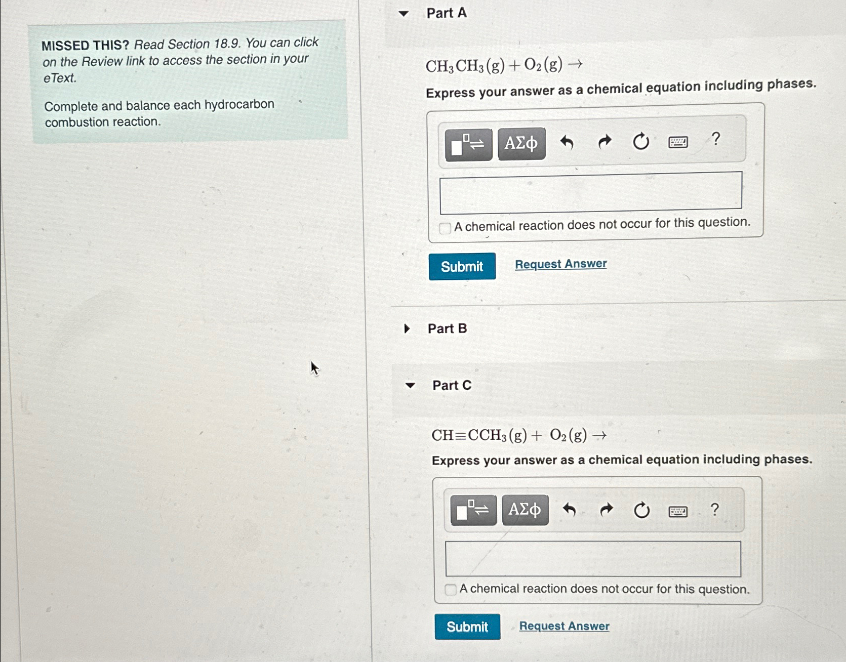 Solved Part AMISSED THIS? Read Section 18.9. ﻿You can click | Chegg.com