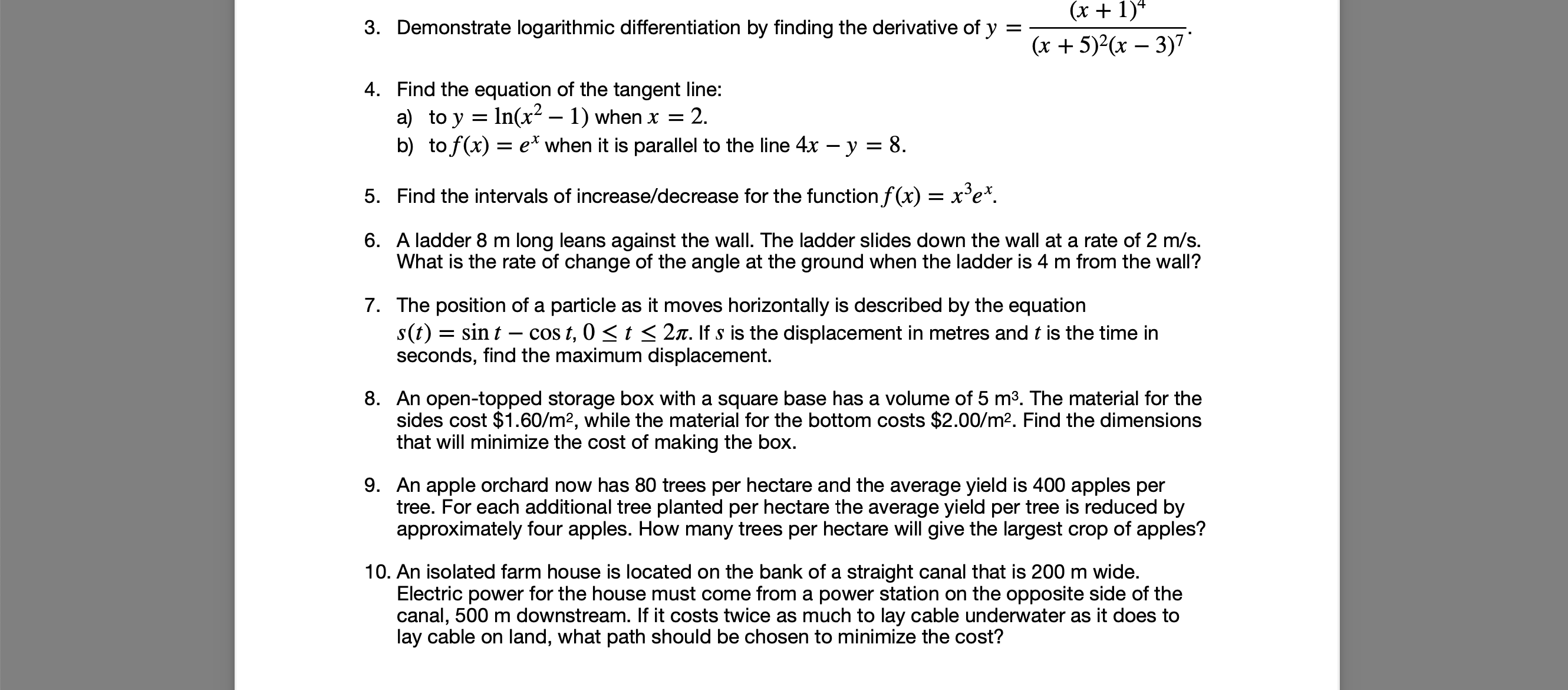 Solved Demonstrate logarithmic differentiation by finding | Chegg.com