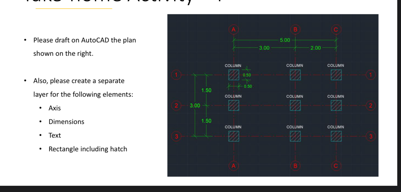 Solved Please draft on AutoCAD the planshown on the | Chegg.com