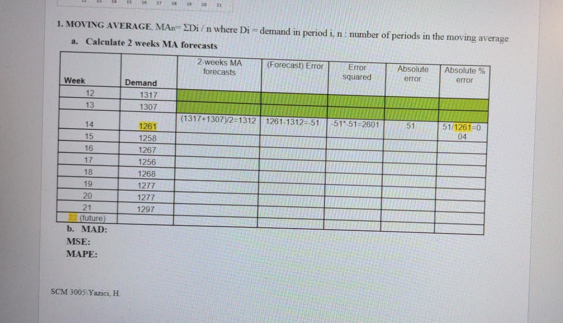 Solved Chapter 13 Forecasting problems. Print the assignment | Chegg.com