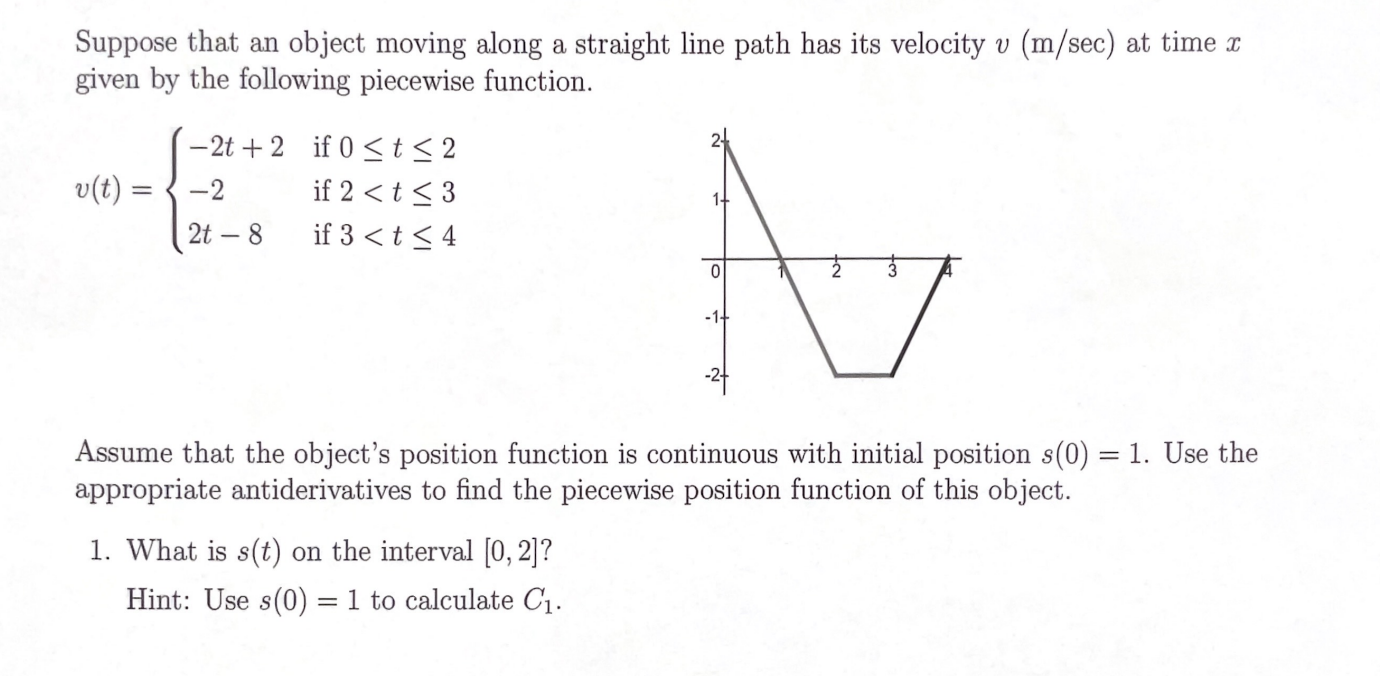 Solved Suppose that an object moving along a straight line | Chegg.com