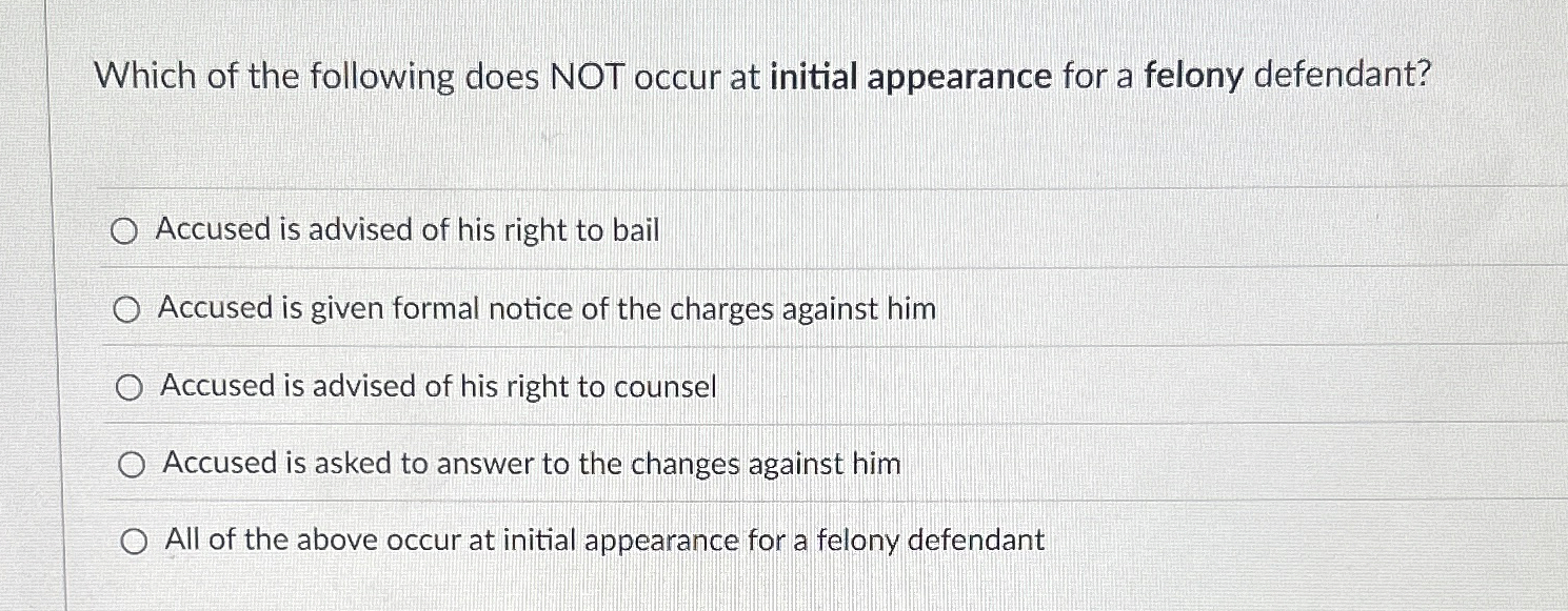 Solved Which of the following does NOT occur at initial | Chegg.com
