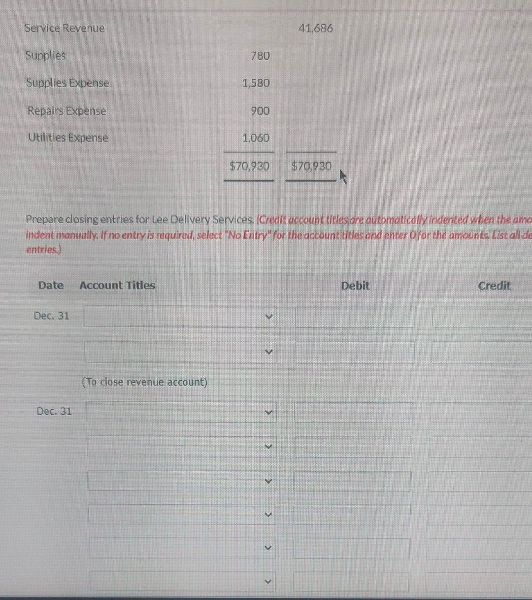 Solved LEE DELIVERY SERVICES Adjusted Trial Balance December | Chegg.com