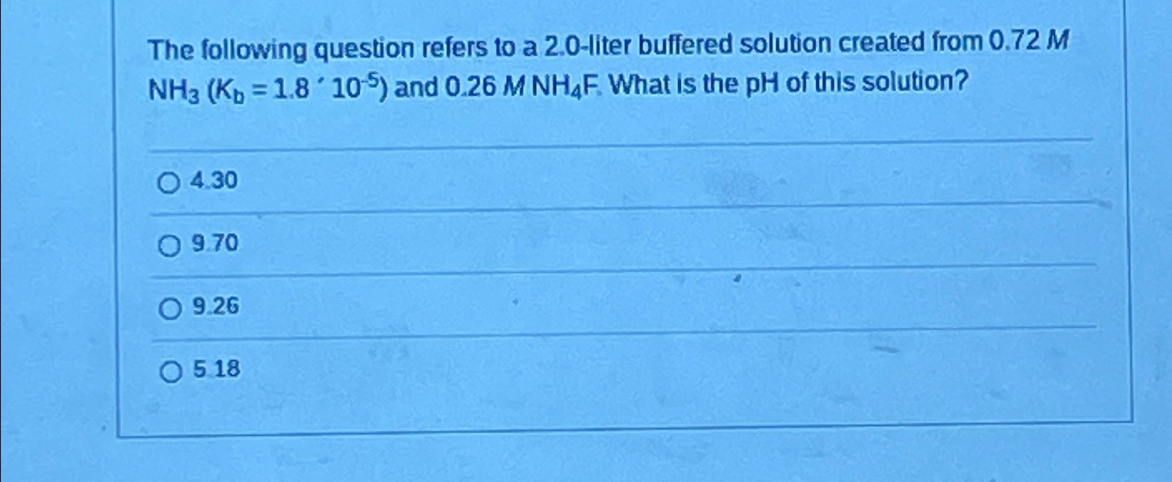 Solved The following question refers to a 2.0 -liter | Chegg.com
