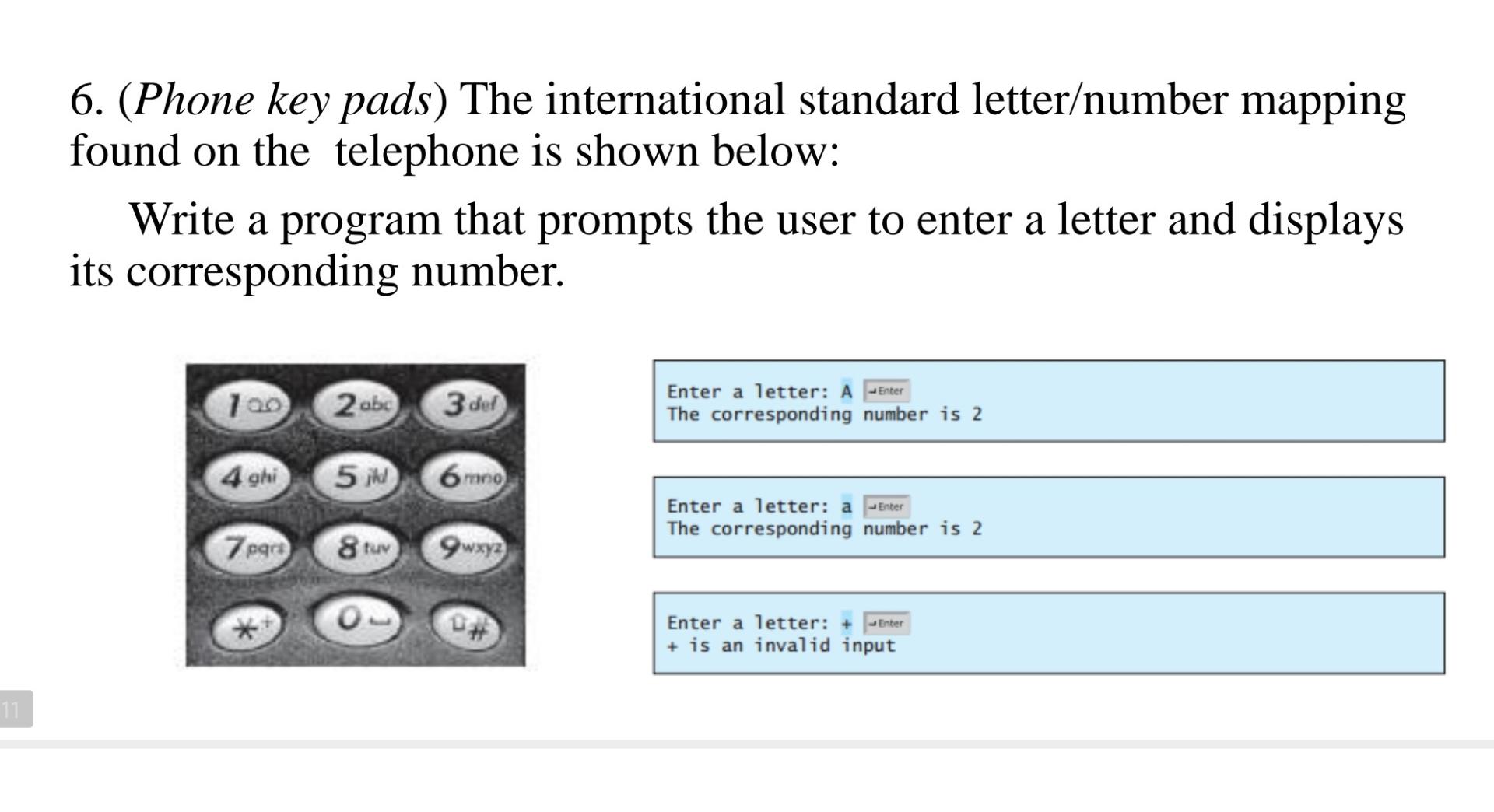 Solved 6. (Phone key pads) The international standard | Chegg.com