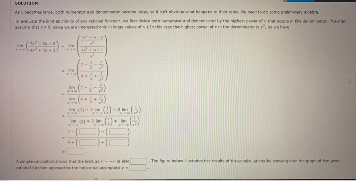 Solved SOLUTION As x becomes large, both numerator and | Chegg.com