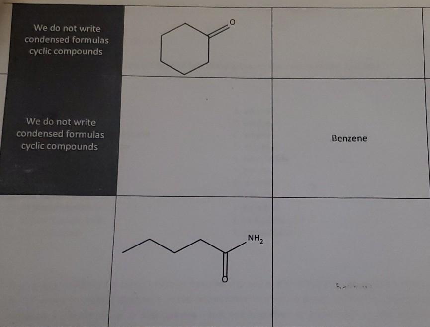 Solved Entry Condensed Structural Formula Line-Angle Formula | Chegg.com