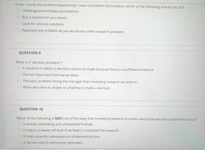 Solved In the "clarify the problem/opportunity" state of | Chegg.com