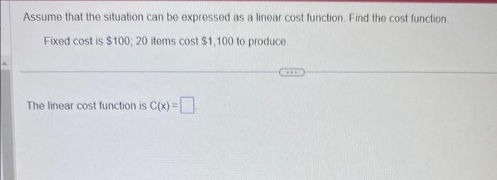 Solved Assume That The Situation Can Be Expressed As A