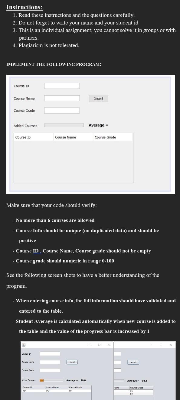 Solved Instructions 1 Read These Instructions And The