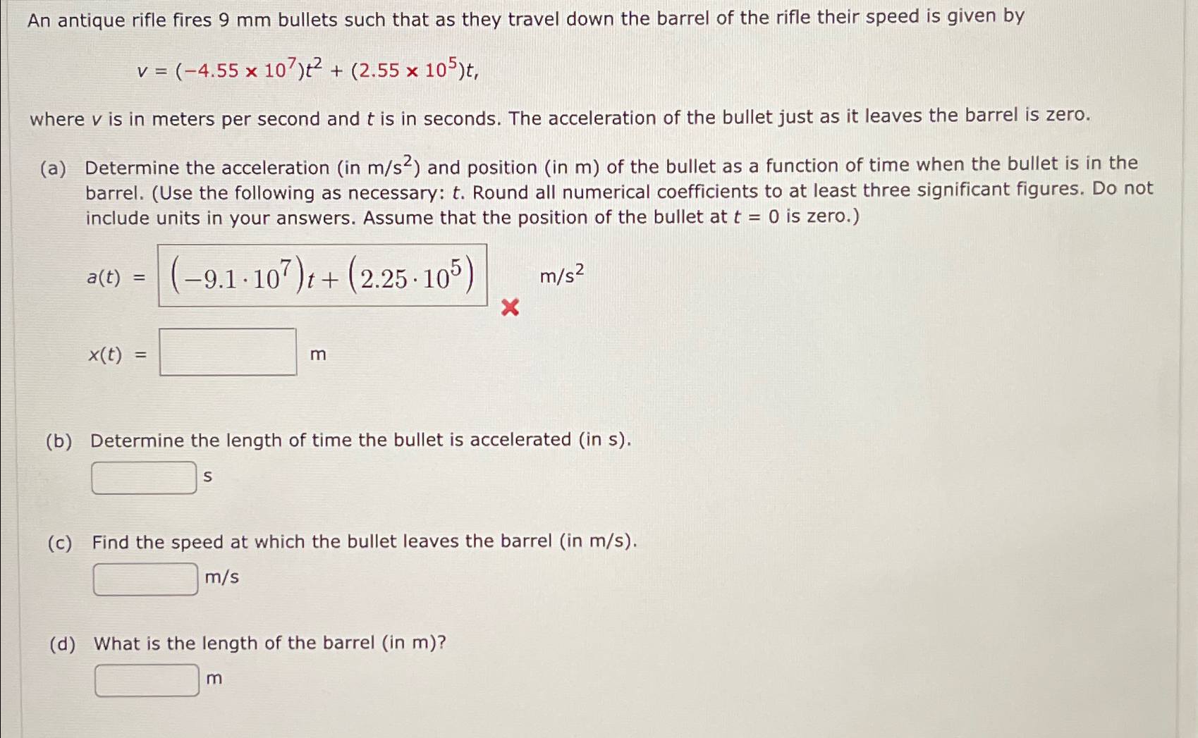 Solved An antique rifle fires 9mm ﻿bullets such that as they | Chegg.com