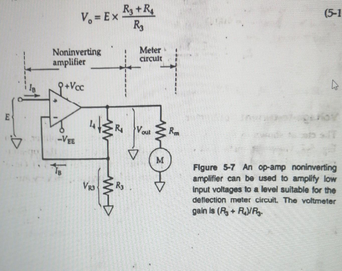 Solved A noninverting amplifier voltmeter circuit as in Fig. | Chegg.com