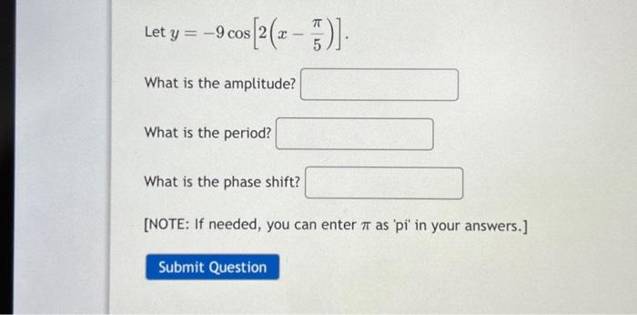 Solved Let \\( y=-9 \\cos | Chegg.com