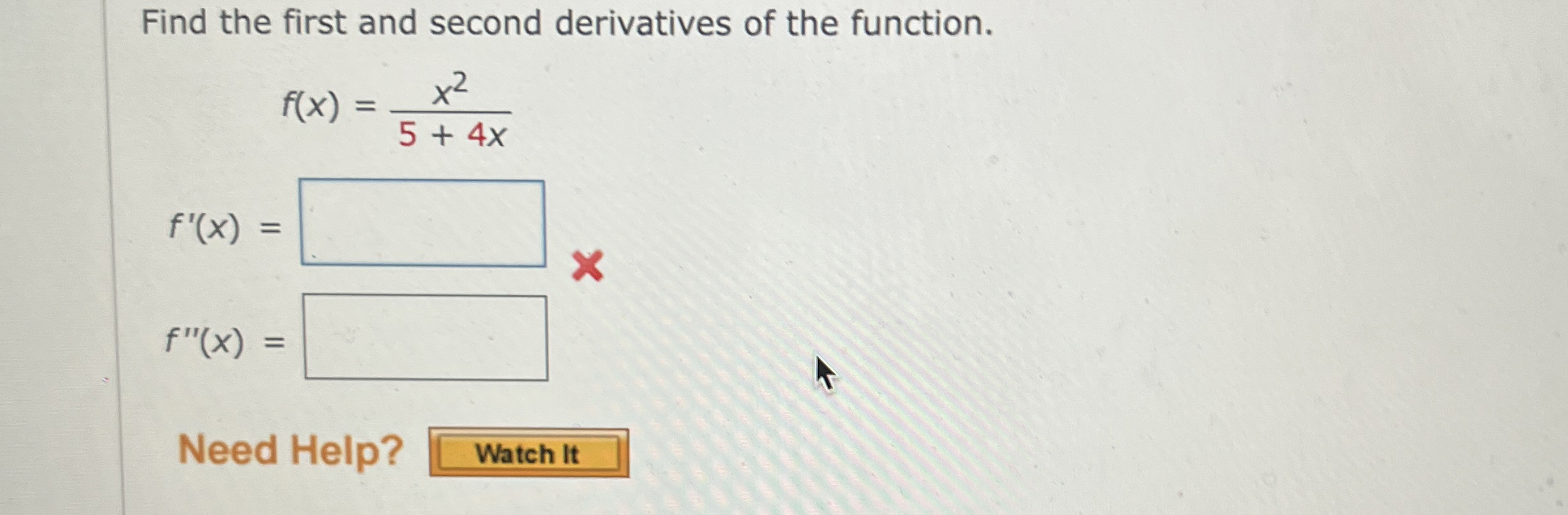 Solved Find the first and second derivatives of the | Chegg.com