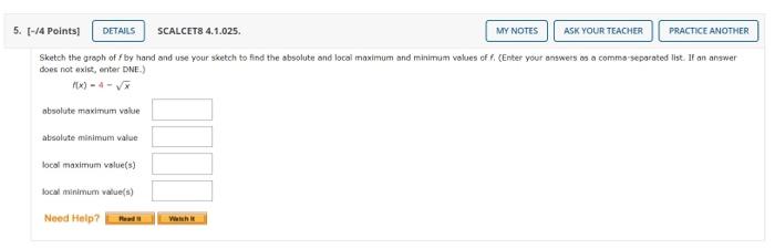 Solved 5. 1-14 Points DETAILS SCALCETS 4.1.025. MY NOTES ASK | Chegg.com Solved 5. 1-14 Points DETAILS SCALCETS 4.1.025. MY NOTES ASK | Chegg.com