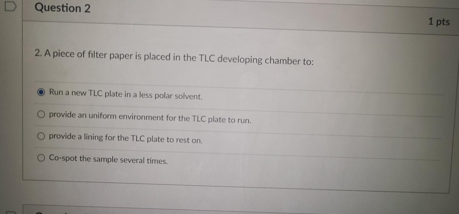 Solved Question 2 1 pts 2. A piece of filter paper is placed | Chegg.com