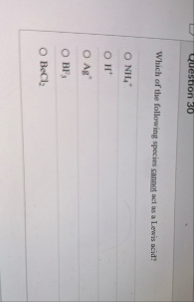 Solved Which of the following species cannot act as a Lewis | Chegg.com