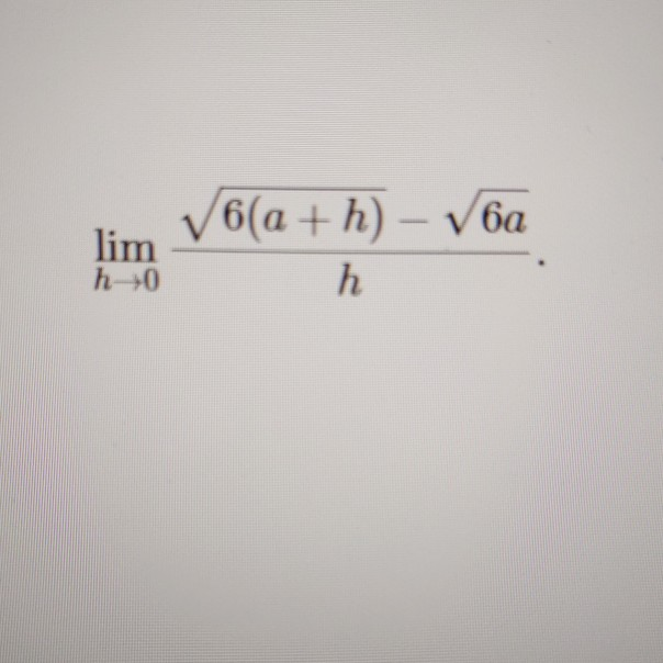 Solved 6(a + b) - V6a lim h-0 h | Chegg.com