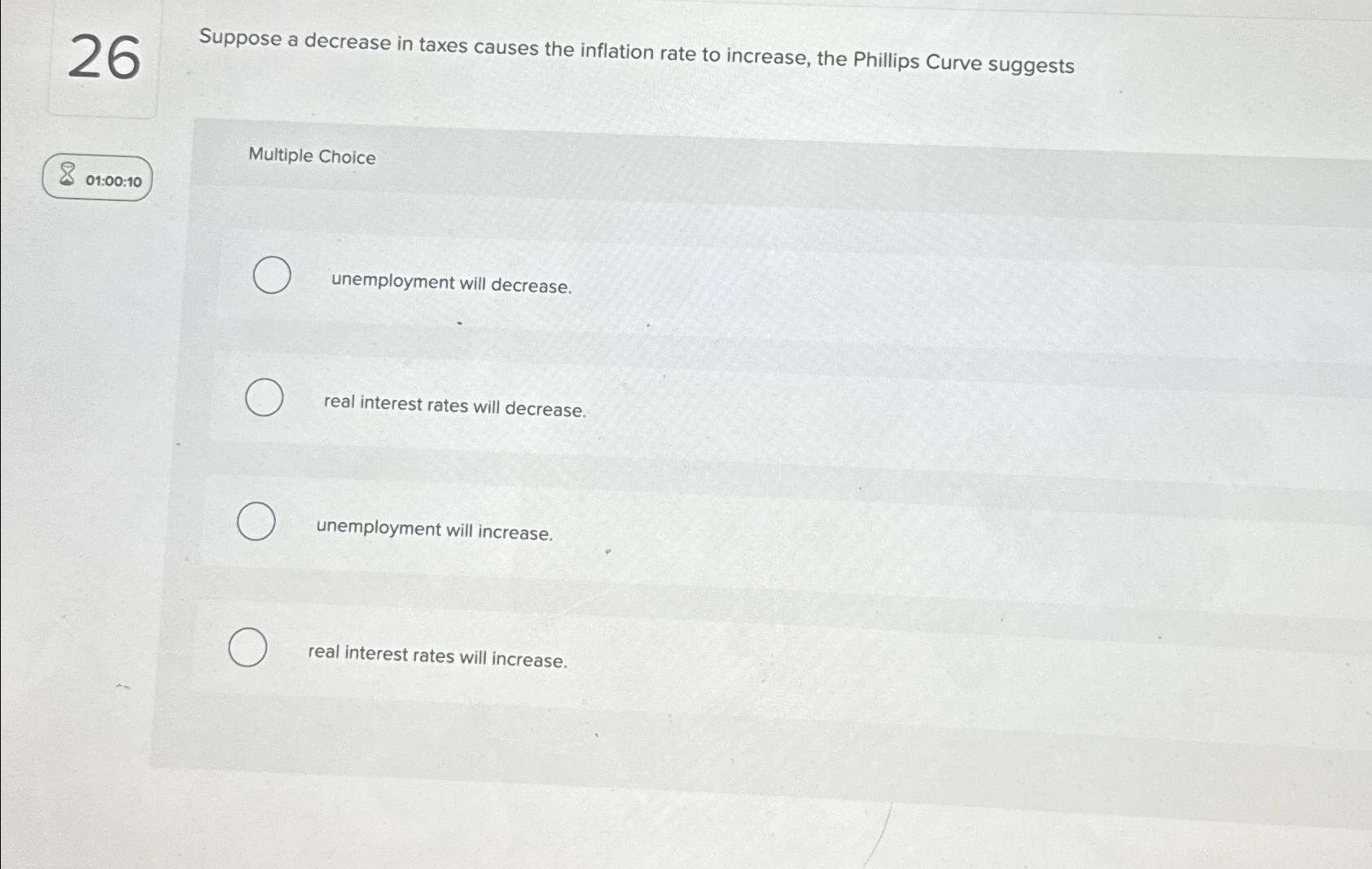Solved 26Suppose a decrease in taxes causes the inflation | Chegg.com